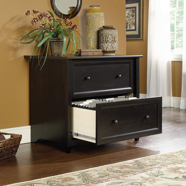 Transitional Lateral File Cabinet, 2 Interlocking Storage Drawers ...