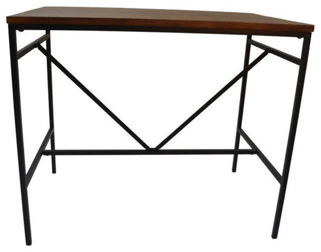 Pemberly Row Modern / Contemporary Metal Brown Finish Bar Table ...