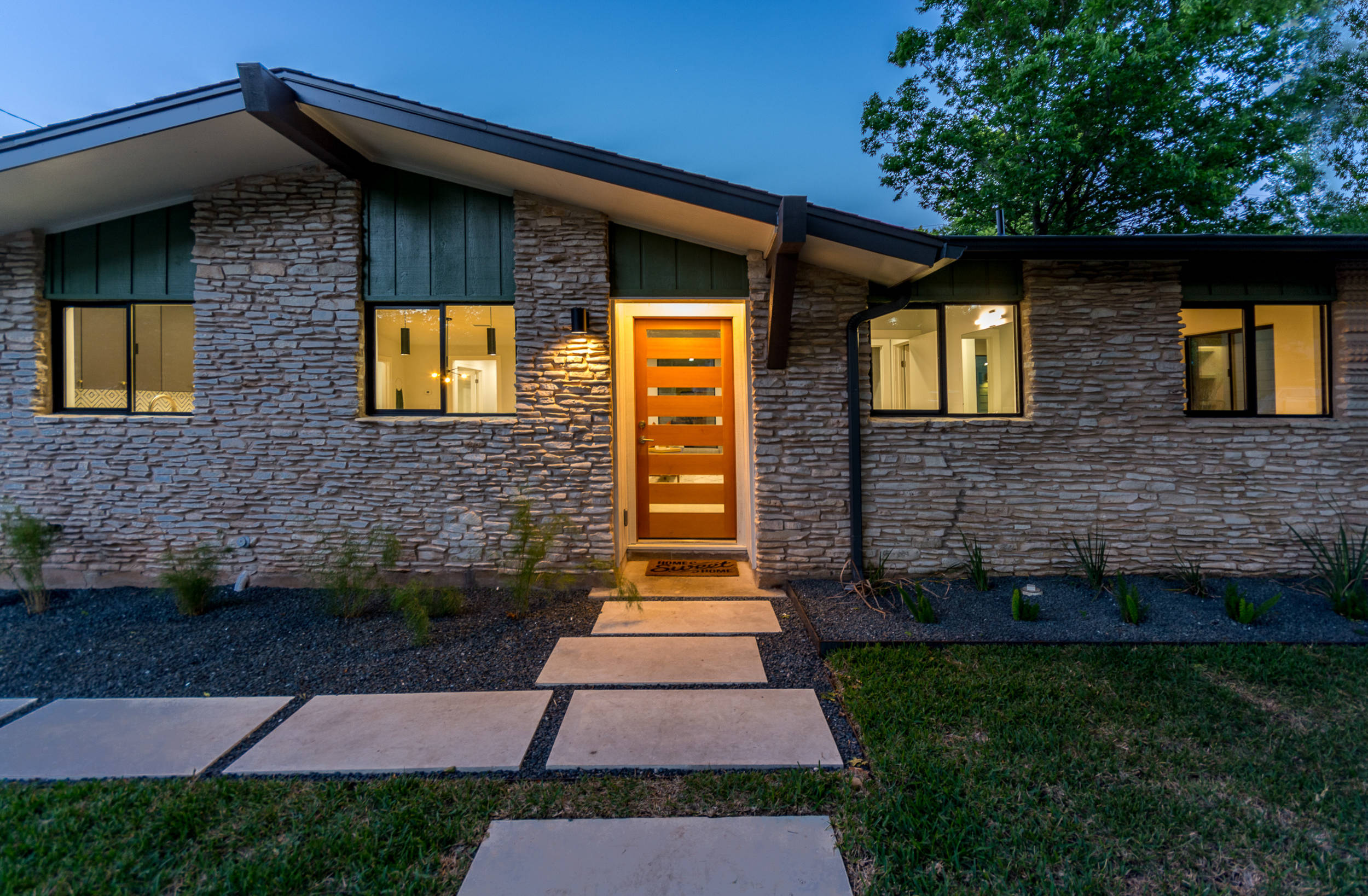 Stone One Story House