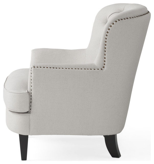 GDF Studio Teton Natural Fabric Club Chair and Ottoman - Transitional ...