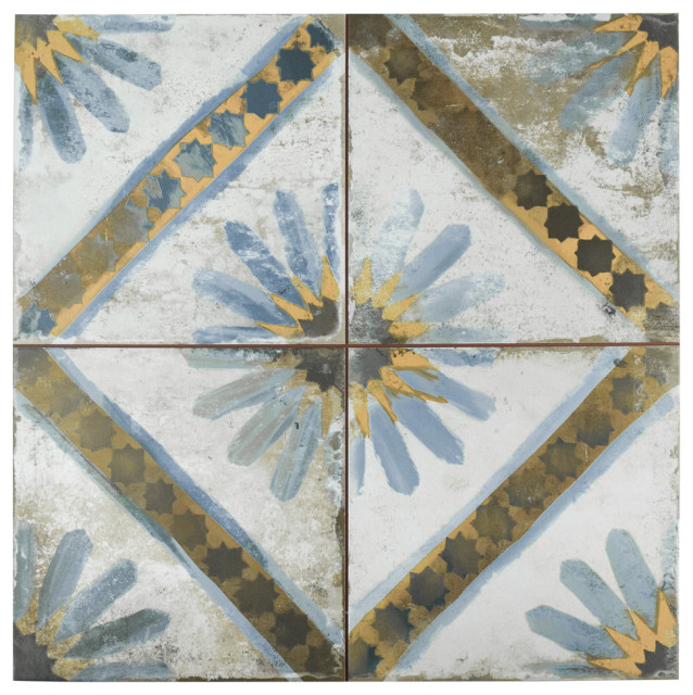 Kings Marrakech Blue Ceramic Floor and Wall Tile - Farmhouse - Wall And ...