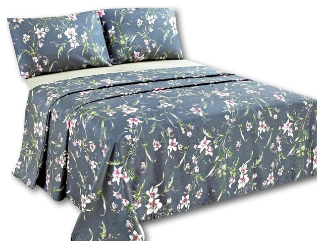 Pattern Flat Sheets, Twin - Contemporary - Flat Sheets - by Tache Home ...