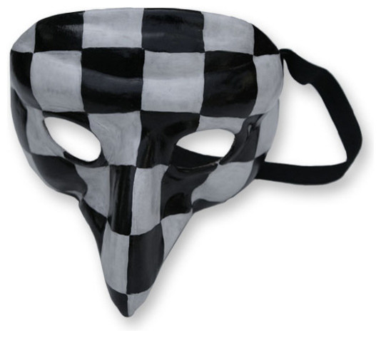 Novica Punchinello Leather Mask - Contemporary - Decorative Objects And ...