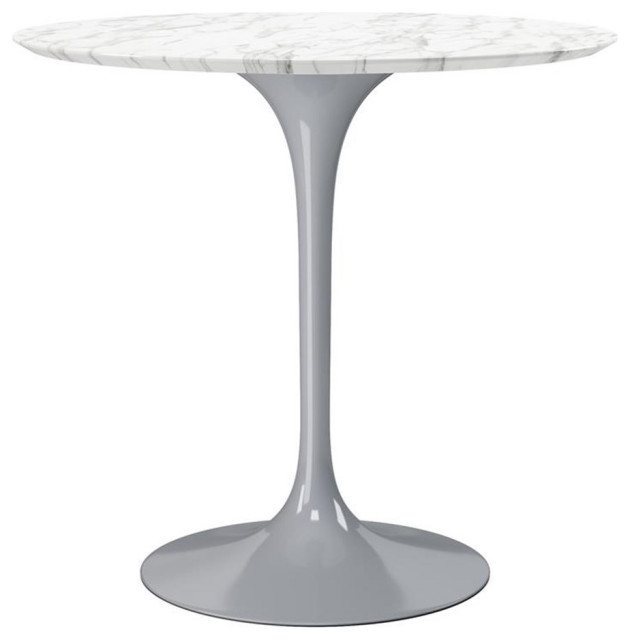 Aron Living Rose 32" Round Artifical Marble and Metal Dining Table in ...