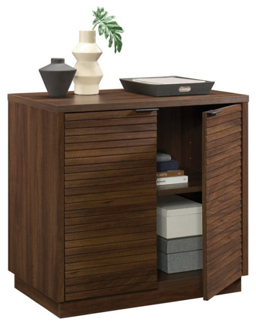 Sauder Englewood Engineered Wood Utility Stand in Spiced Mahogany ...