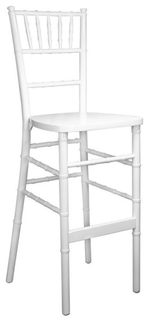 Home Square 3 Piece 29" Traditional Wooden Chiavari Bar Stool Set in White - Asian - Bar Stools ...