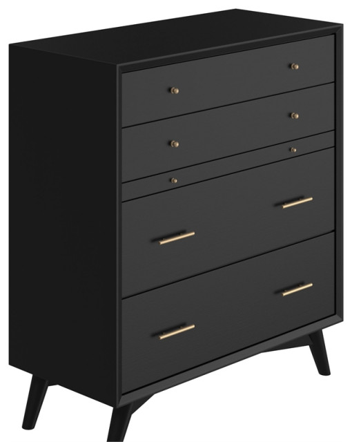 Alpine Furniture Flynn Mid Century Modern 4 Drawer Multifunction Chest ...