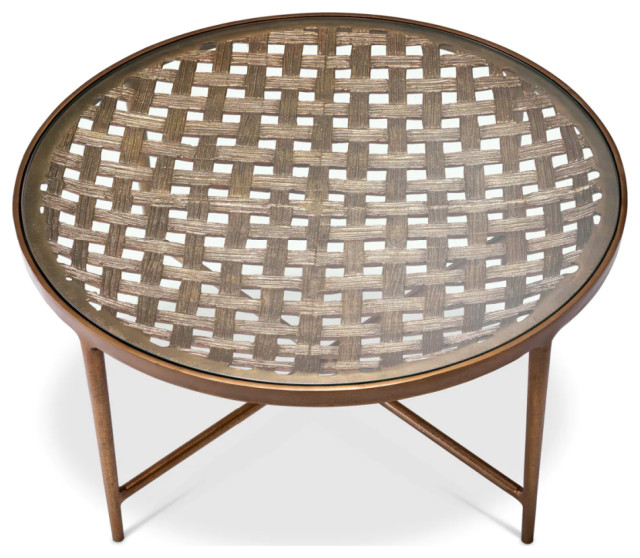 Woven-Patterned Coffee Table | Eichholtz Sorrento - Midcentury - Coffee ...