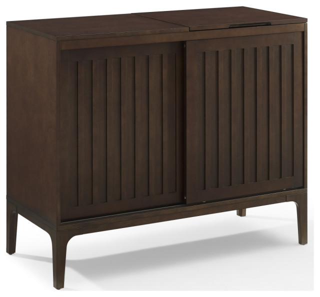 Asher Record Storage Media Console Dark Brown - Transitional - Media ...