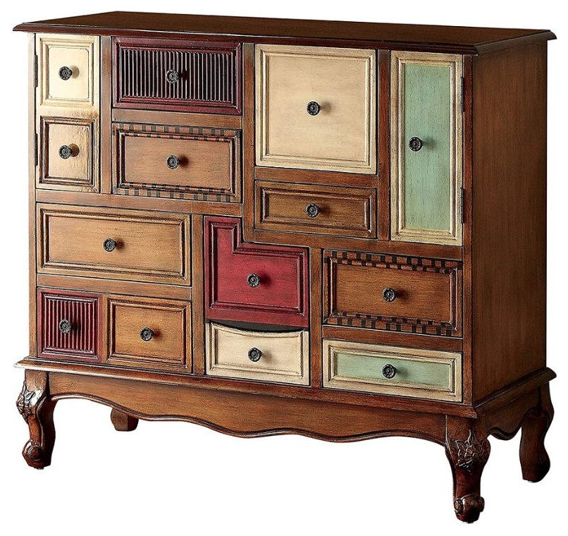 9-Drawer Storage Chest, Multi Color and Antique Walnut - Traditional ...