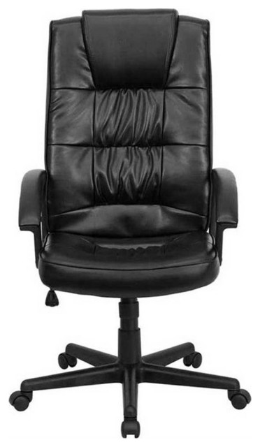 Pemberly Row Contemporary Ergonomically Curved Office Chair in Black ...