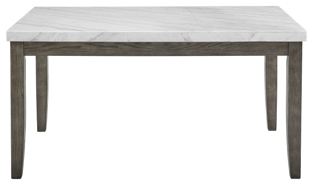 Emily White Marble Top Dining Table - Transitional - Dining Tables - by ...