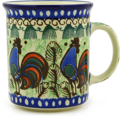 Polish Pottery 10 oz. Stoneware Mug Hand-Decorated Design ...