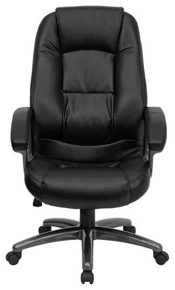 Pemberly Row Contemporary Ergonomically Curved Office Chair in Black ...