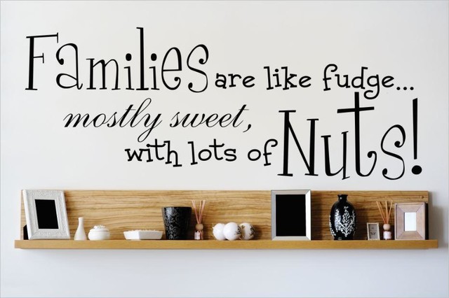 Decal Vinyl Wall Sticker, Families Are Like Fudge? Quote, 12x30, 12X30 ...