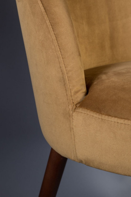 Camel Velvet Dining Chairs (2) | Dutchbone Barbara - Midcentury ...