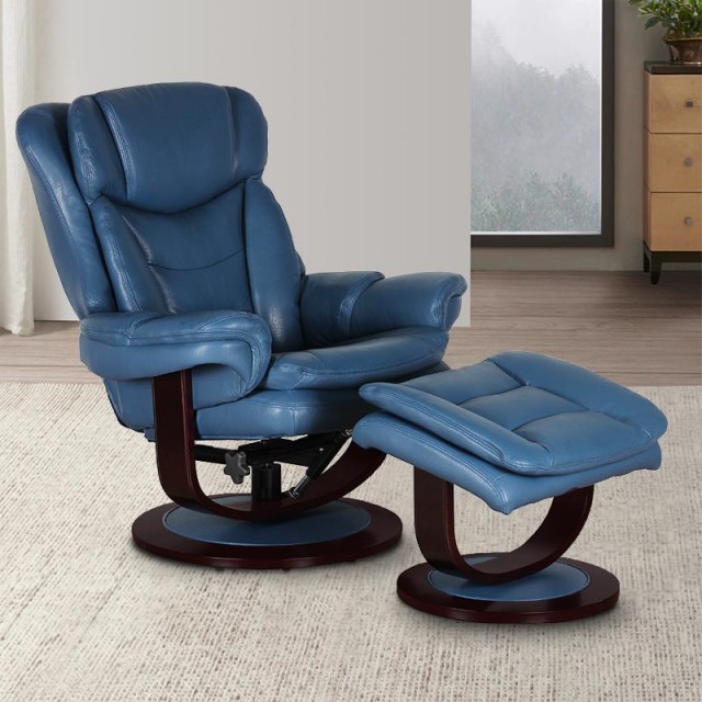 Roscoe Swivel Pedestal Recliner w/Ottoman - Contemporary - Recliner ...