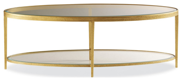 Jinx Brass Oval Cocktail Table - Contemporary - Coffee Tables - by ...