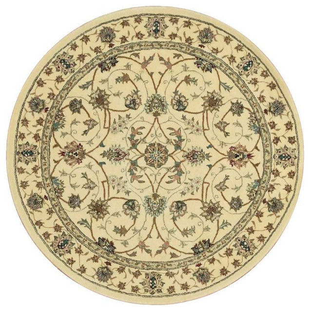 Nourison 2000 2023 Ivory Round Area Rug, 6'xROUND - Traditional - Area ...