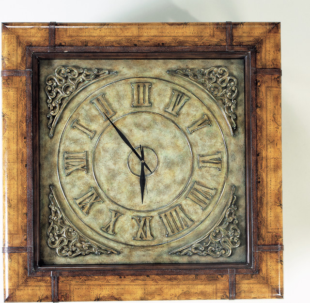 Butler Vasco Old World Map Clock Cocktail Table - Traditional - Coffee ...
