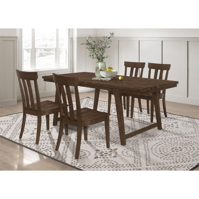Coaster Reynolds 5-piece Farmhouse Wood Rectangular Dining Table Set ...