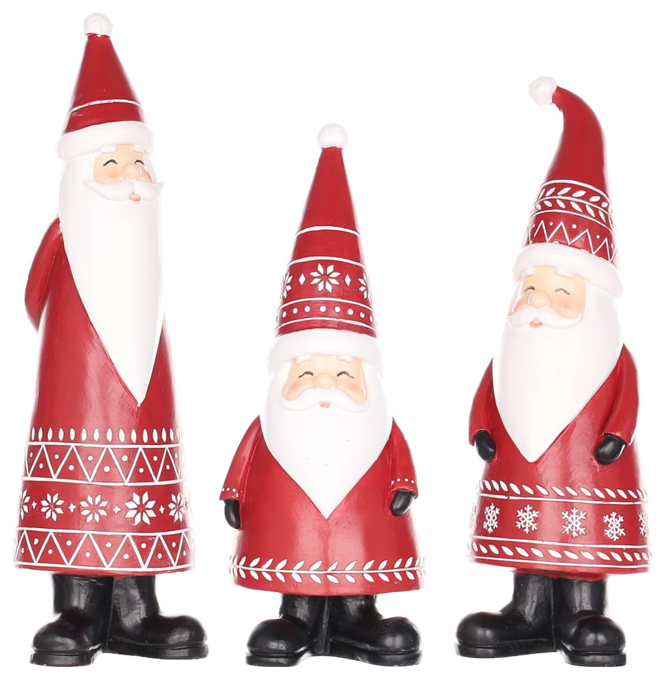 Nordic Santa Figurine, 3-Piece Set - Rustic - Holiday Accents And ...