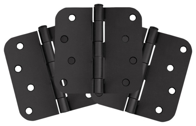 Door Hinge 8-Hole 4-Inch Stainless Steel in Matte Black (3-Pack ...