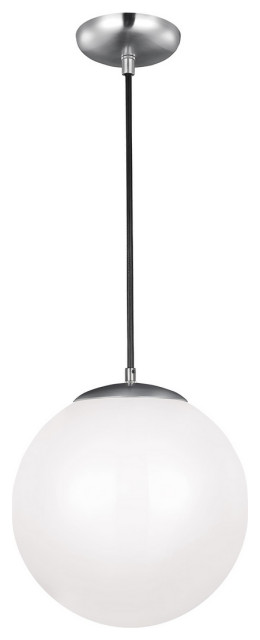Leo - Hanging Globe Extra Large One Light Pendant Satin Aluminum Bulbs ...