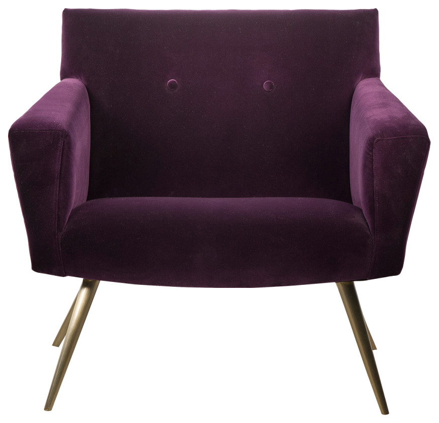 Purple Velvet Occasional Chair | Andrew Martin Kelly - Contemporary ...