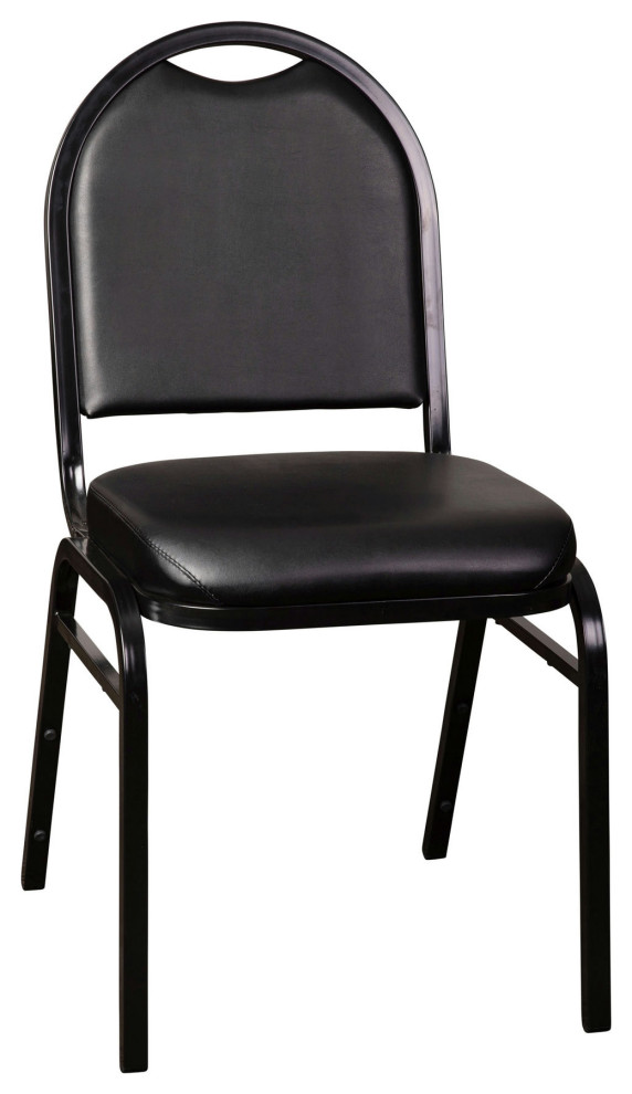 Black/Black Vinyl Stack Chair - Transitional - Office Chairs - by ...