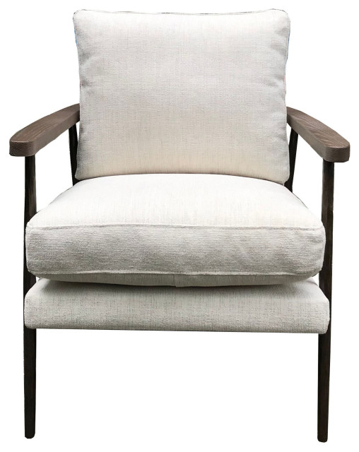 Steinbeck Oak Accent Chair, Alabaster - Midcentury - Armchairs And ...