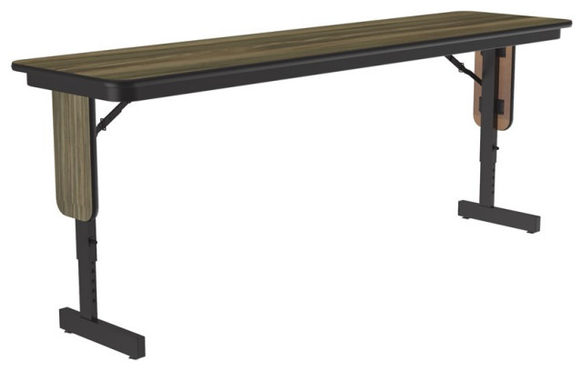 Adjustable Height 3/4" High Pressure Folding Seminar Table in Hickory ...