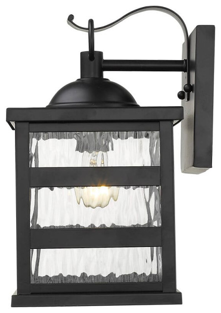 Morris 1-Light Matte Black Wall Light, 7.250 - Transitional - Outdoor ...