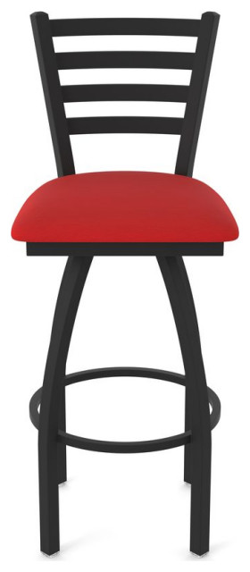 Holland Jackie 410 25" Swivel Counter Stool - Black/Canter Red - Contemporary - Bar Stools And ...