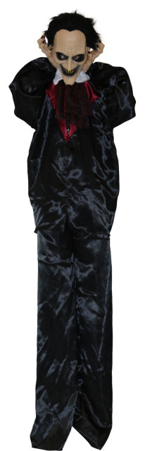 5.6' Standing Vampire, Indoor/Covered Outdoor Halloween Decor, Fang ...