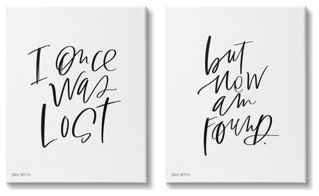 Lost Now Am Found Calligraphy Religious Inspirational Quote, 2pc, 16 ...