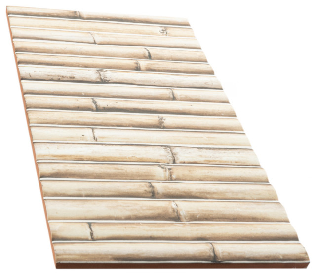Bamboo Haven Clay Brown 5-7/8" x 11-7/8" Ceramic Wall Tile - Asian ...