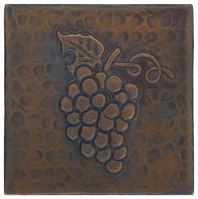 Grape Design Copper Tile - Traditional - Accent Trim And Border Tile ...
