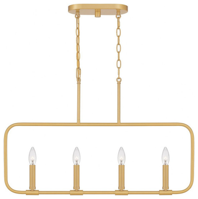 Quoizel Lighting - Abner - 4 Light Linear Chandelier in Transitional ...