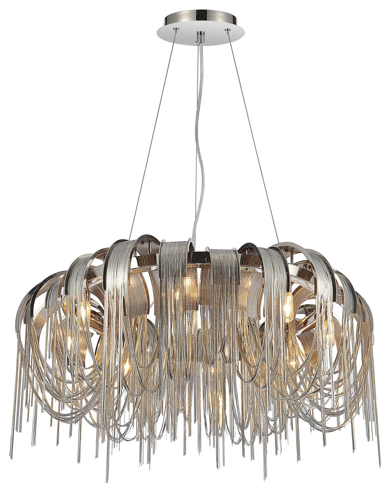 Shirley 8 Light Down Chandelier With Chrome Finish - Contemporary ...