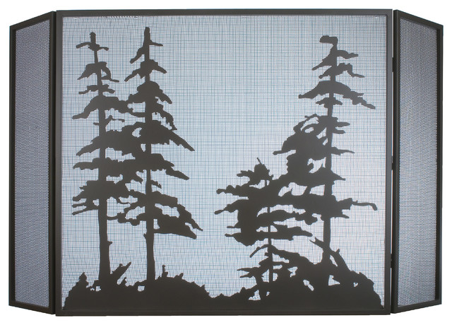 50W X 30H Tall Pines Fireplace Screen - Rustic - Fireplace Screens - by ...