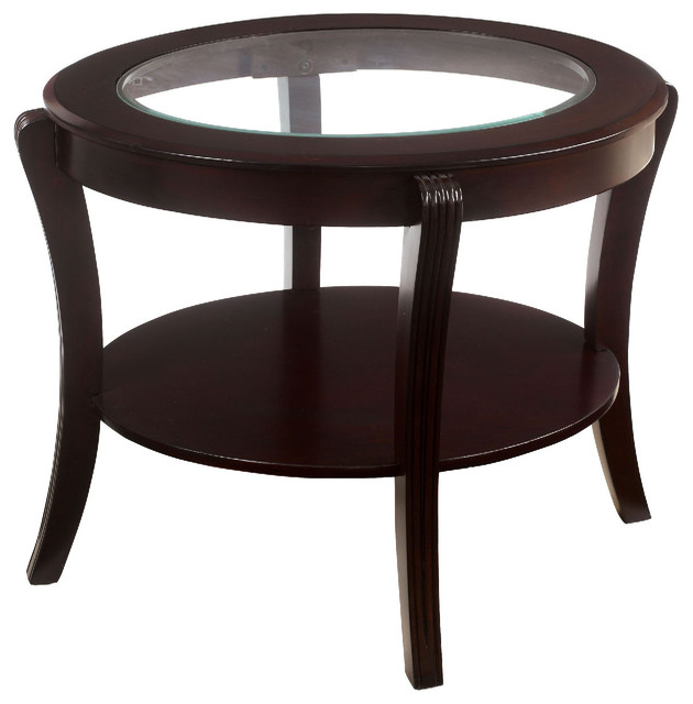 Finley Contemporary Style End Table, Expresso Finish - Transitional ...