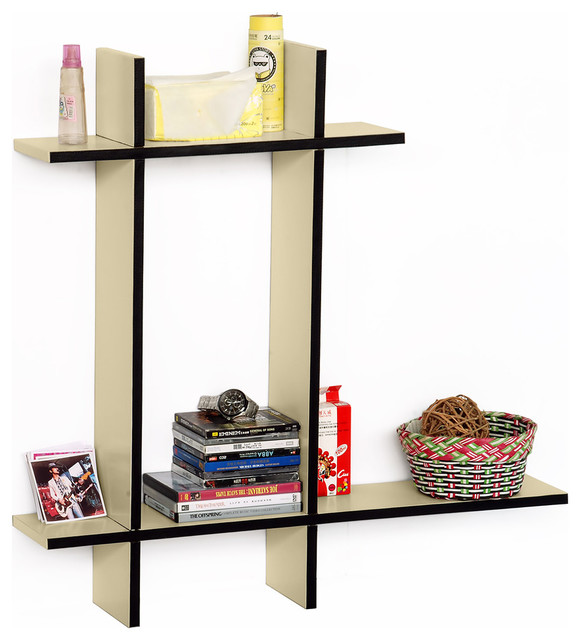 Champagne Party-B Leather Cross Type Shelve / Floating Shelve (4 pcs ...