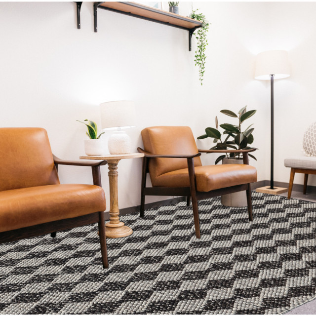 Hand Woven Yellow & Grey Argyle Pattern Wool Rug by Tufty Home, 3x5 ...