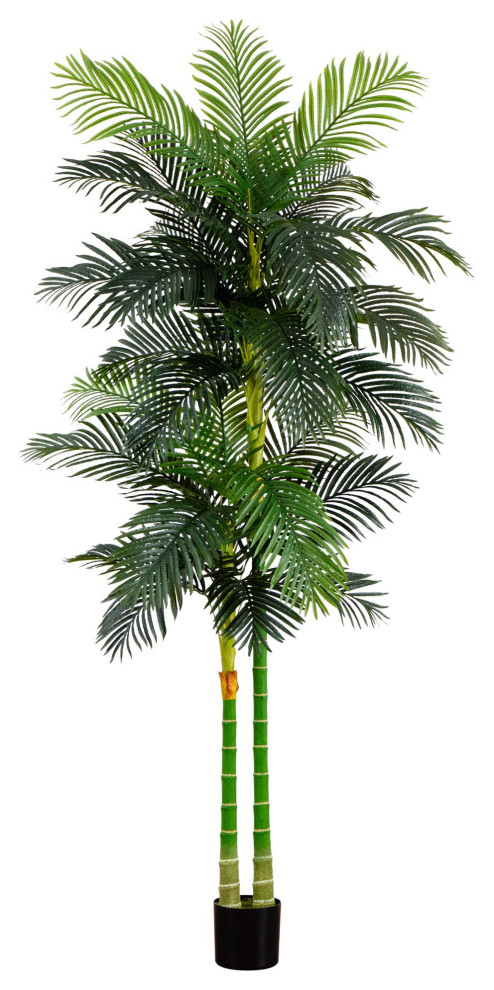 9ft. Artificial Double Golden Cane Palm Tree - Modern - Artificial ...