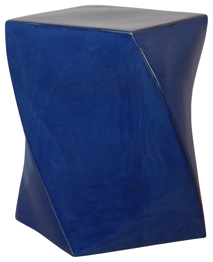 Blue Garden Twist Stool - Contemporary - Accent And Garden Stools - by ...