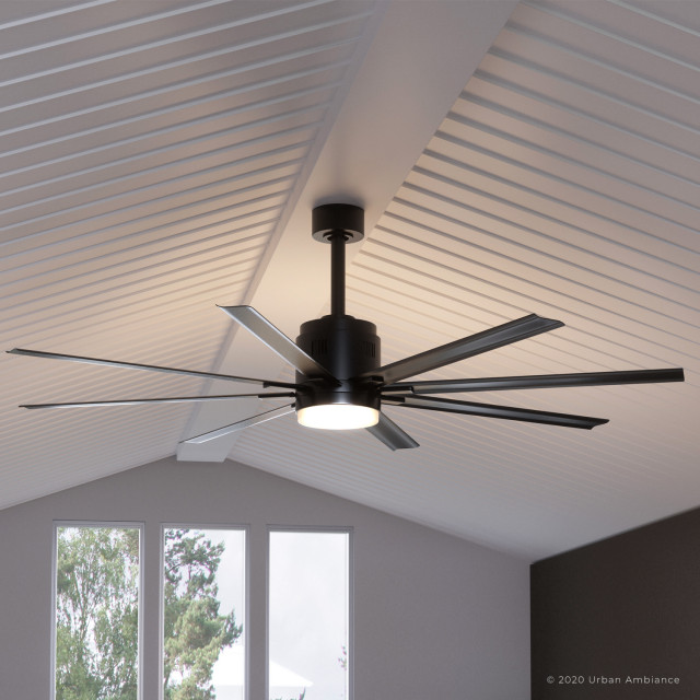 Luxury Urban Loft Ceiling Fan, Midnight Black, UHP9050, Chatham ...