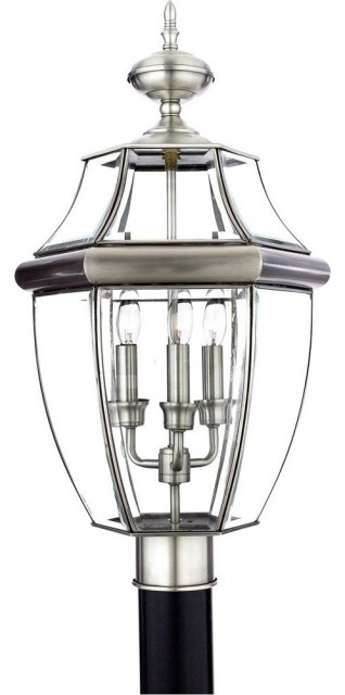 3 Light Large Post Lantern-Pewter Finish - Outdoor - Post Lights ...