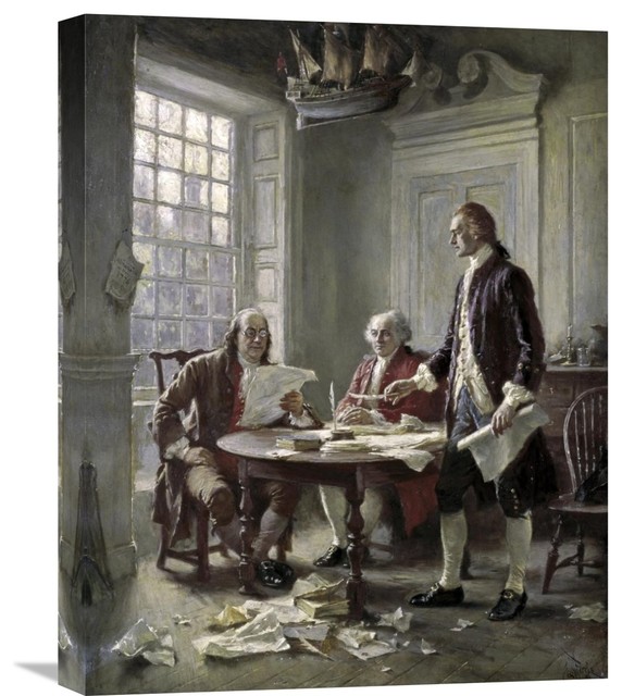 "Drafting the Declaration of Independence" Artwork, 17" x 22", 17.46" x ...
