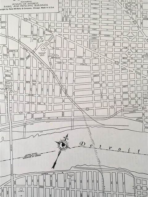 Vintage Detroit City Map, Framed Original Detroit, MI Map- Authentic ...